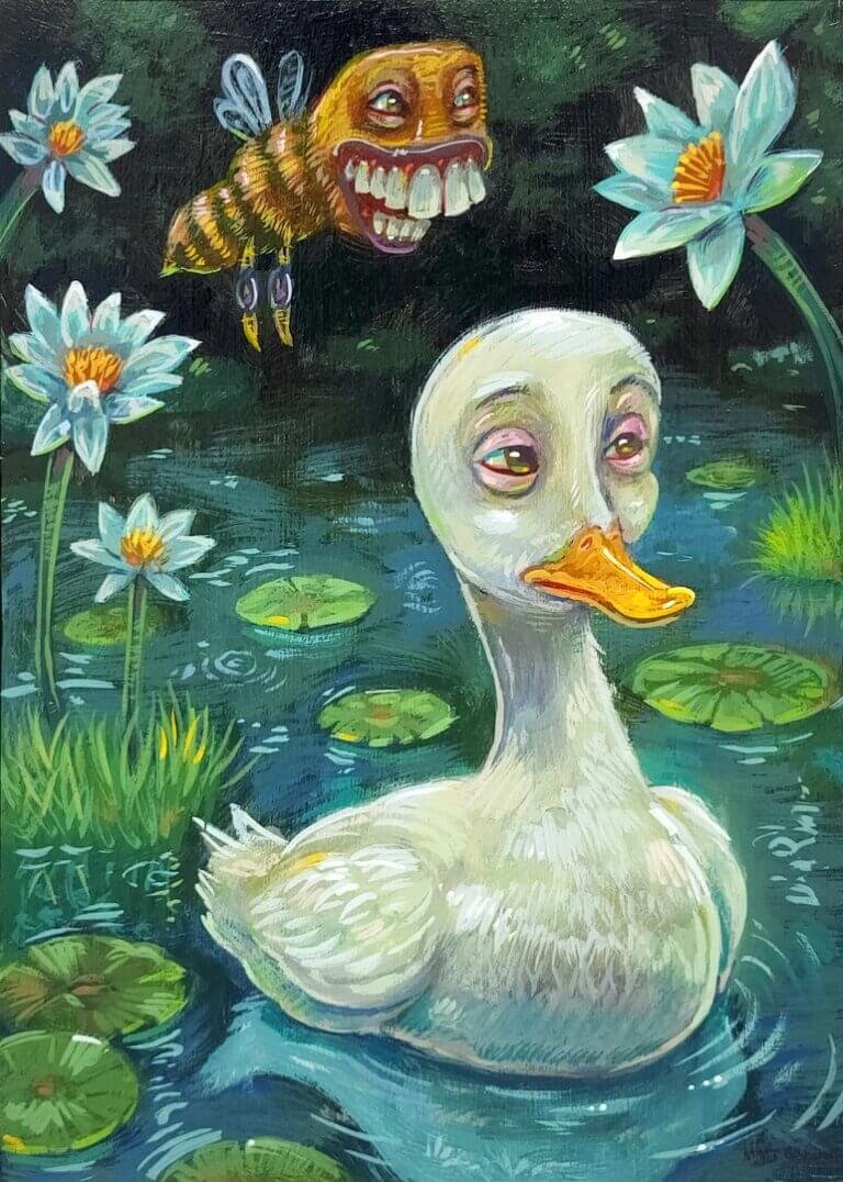 Duck With Bee Friend – Matt Godwin Art & Design LLC